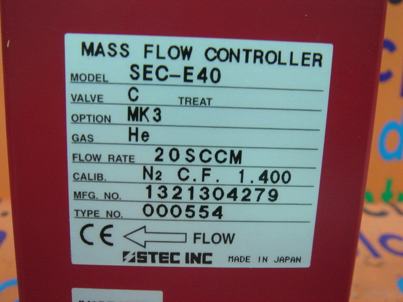 STEC INC MASS FLOW CONTROLLER SEC-E40 - 裕益科技自動化設備可程式編碼器PLC分散式控制系統DCS